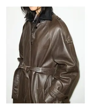 MAXCO. Nappa Leather Trench Coat