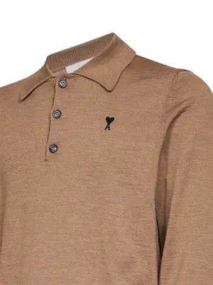 AMI Paris De Coeur Long-sleeve Polo Shirt