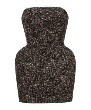 Magda Butrym Strapless Mini Dress - Brown