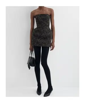 Magda Butrym Strapless Mini Dress - Brown