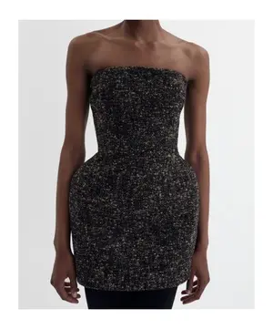 Magda Butrym Strapless Mini Dress - Brown
