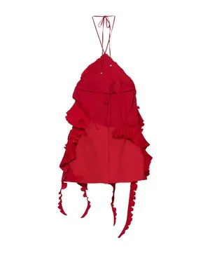 Blumarine Taffeta Dress With 3d Roses