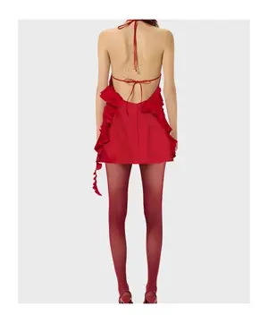 Blumarine Taffeta Dress With 3d Roses