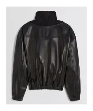 Phoebe Philo Ribbed-collar Leather Jacket