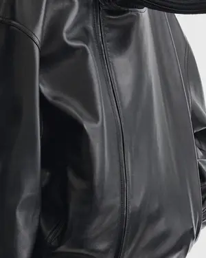 Phoebe Philo Ribbed-collar Leather Jacket