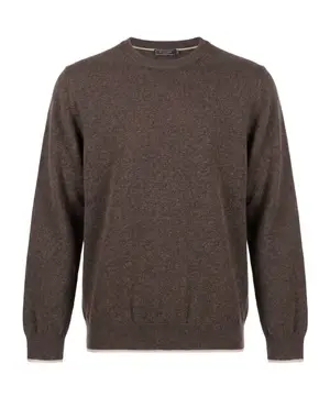 Peserico Long-sleeved Crewneck Jumper - Tree Bark Brown