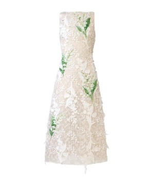 LEO Cleo Beaded Floral-appliqué Lace Dress - No