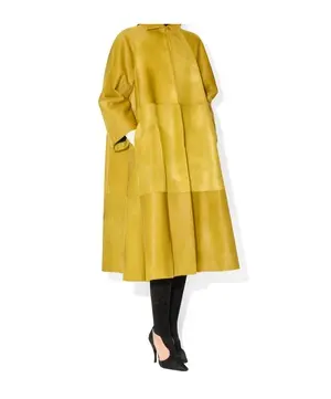 Alaïa Pony Calfskin Long A-line Coat