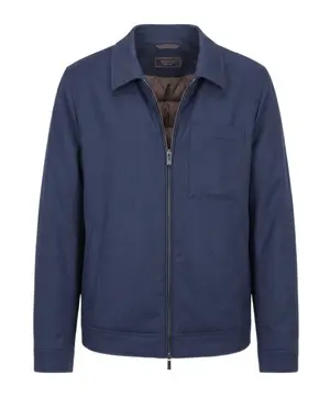 Peserico Zipped Bomber Jacket - Blue