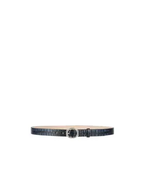 Rag & Bone Crocodile-print Belt - Black