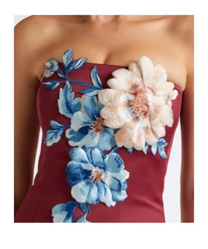 LEO Rayna Floral-appliqué Bustier Dress