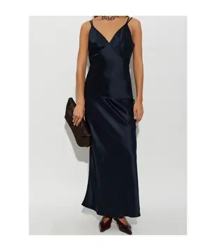 ANINE BING Bar Maxi Skirt - Navy Blue