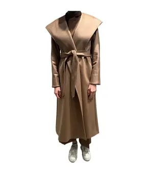 Max Mara Long-sleeved Hooded Coat - Camel