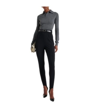 MUGLER Wool-blend Stirrup Leggings - Black
