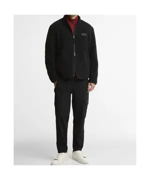 Barbour Reversible Stand Collar Fleece Jacket - Black