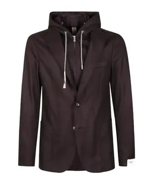 Eleventy Detachable Hood Single-breasted Blazer
