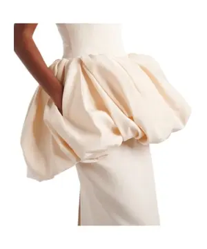 Magda Butrym Draped Peplum Cotton And Silk Midi Dress
