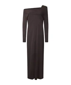 Barbour Asymmetric Offshoulder Maxi Dress - Truffle
