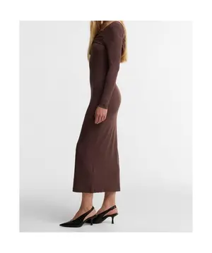 Barbour Asymmetric Offshoulder Maxi Dress - Truffle