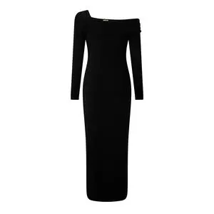 Barbour Asymmetric Offshoulder Maxi Dress - Black