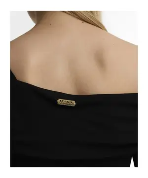 Barbour Asymmetric Offshoulder Maxi Dress - Black