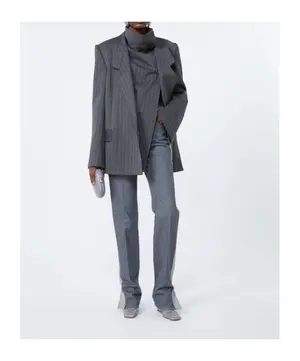 Sportmax Long-sleeve Slim-fit Blazer - Medium Gray
