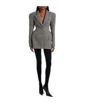 Magda Butrym Herringbone Wool-blend Blazer Dress