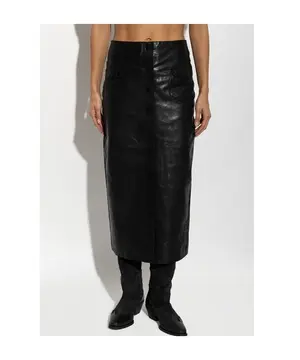 ALLSAINTS Button-up Midi Skirt - Black
