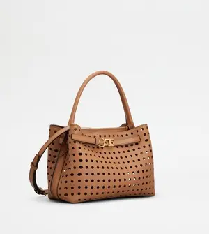 TOD'S Tim Perforated Tote Bag - Brown