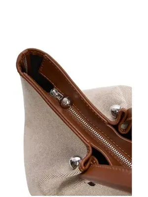 Max Mara Getto Logo Printed Tote Bag - Nude