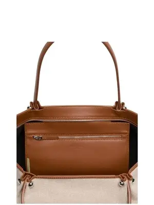Max Mara Getto Logo Printed Tote Bag - Nude