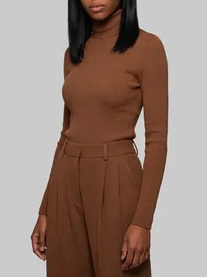 Max Mara Wool Yarn Polo-neck Sweater - Volpe