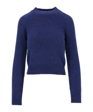 Dries Van Noten Texas High Crewneck Knitted Sweater - Blue