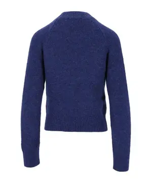 Dries Van Noten Texas High Crewneck Knitted Sweater - Blue