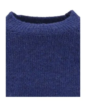 Dries Van Noten Texas High Crewneck Knitted Sweater - Blue
