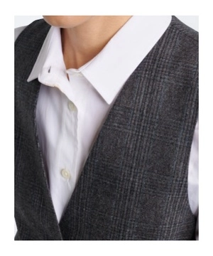 NILI LOTAN Ismael Checked Wool And Cashmere Vest