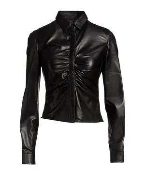 Balenciaga Solid Colour Shirts Blouses - Black