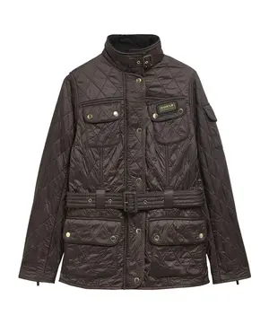 Barbour Quilted Belted Biker Jacket - Truffle