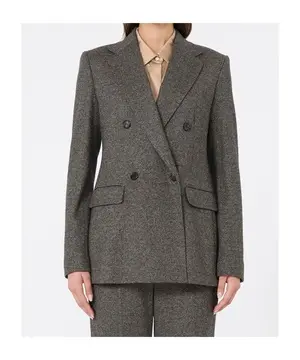 Max Mara Double-breasted Jacquard Jersey Blazer