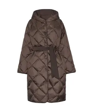 Max Mara Reversible Down Jacket In Technical Twill - Brown