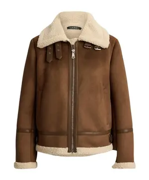 Ralph Lauren Buckle-trim Faux-suede Jacket - Brown