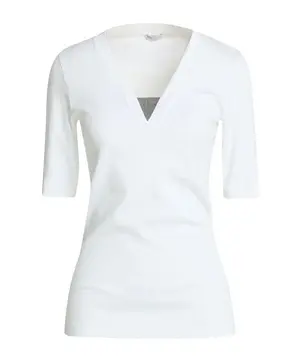 Brunello Cucinelli V-neck T-shirts - White