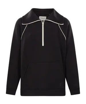 Max Mara Contrast Trim Half Zip Knitted Sweater