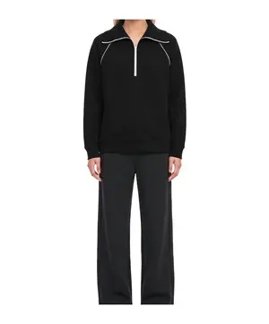 Max Mara Contrast Trim Half Zip Knitted Sweater
