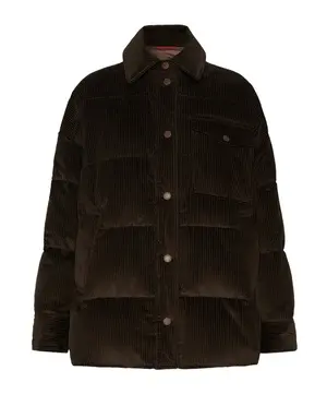 Max Mara Water-repellent Cotton Velvet Down Jacket - Brown
