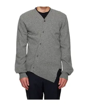 Comme Des Garçons Long-sleeve Knit Cardigan - Gray