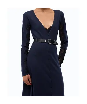 Pinko Lace-panelled Button-up Dress