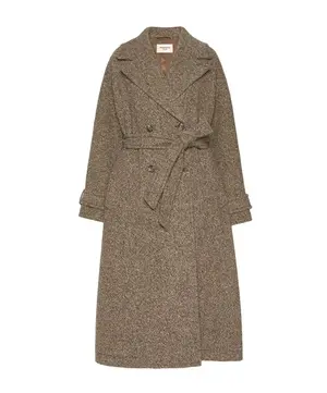 Max Mara Long Tweed Coat - Brown