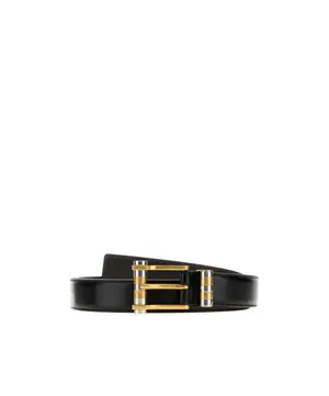 Versace Logo-printed Buckle Belt - Black