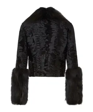 Fendi Swakara And Fox Fur Biker Jacket